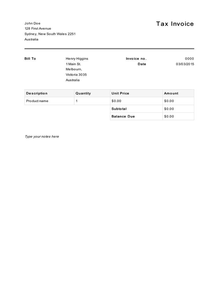 Template For Tax Invoice PDF | PDF