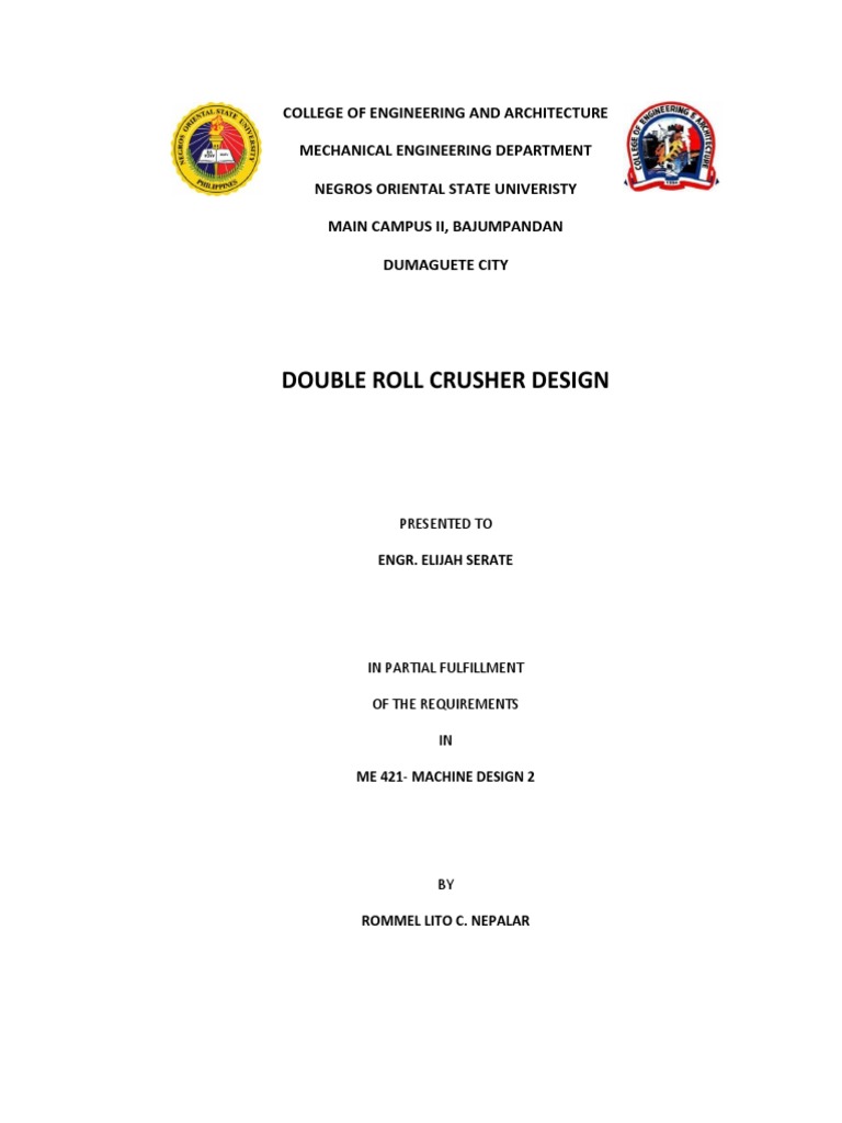 Double Roll Crusher Design Guide | PDF | Belt (Mechanical) | Bearing ...