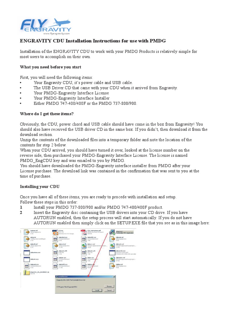 Installation Instructions for Using an ENGRAVITY CDU with PMDG Products ...