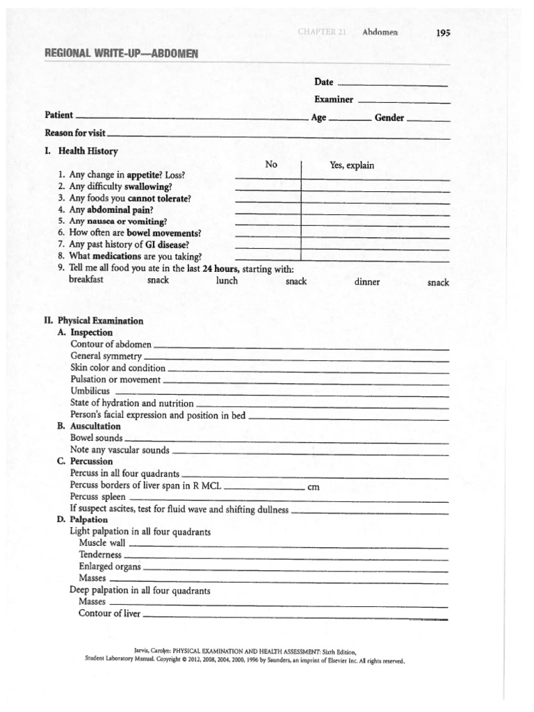 Reg Write Up-Ch21 Abdomen | PDF