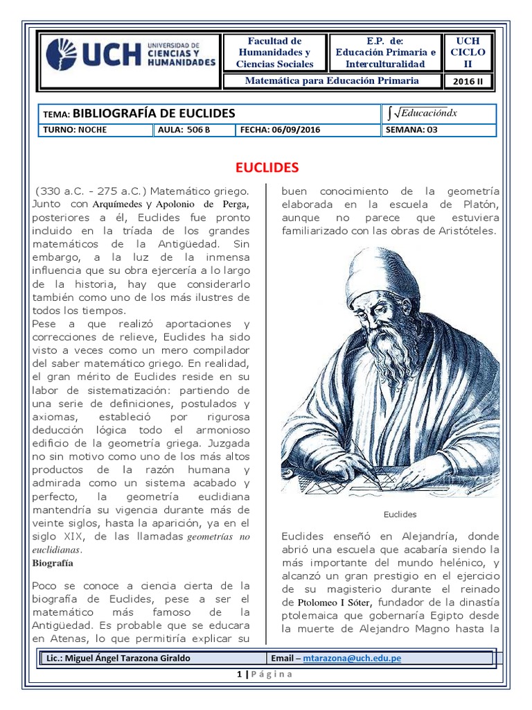 Biografía de Euclides | PDF | Euclides | Geometría