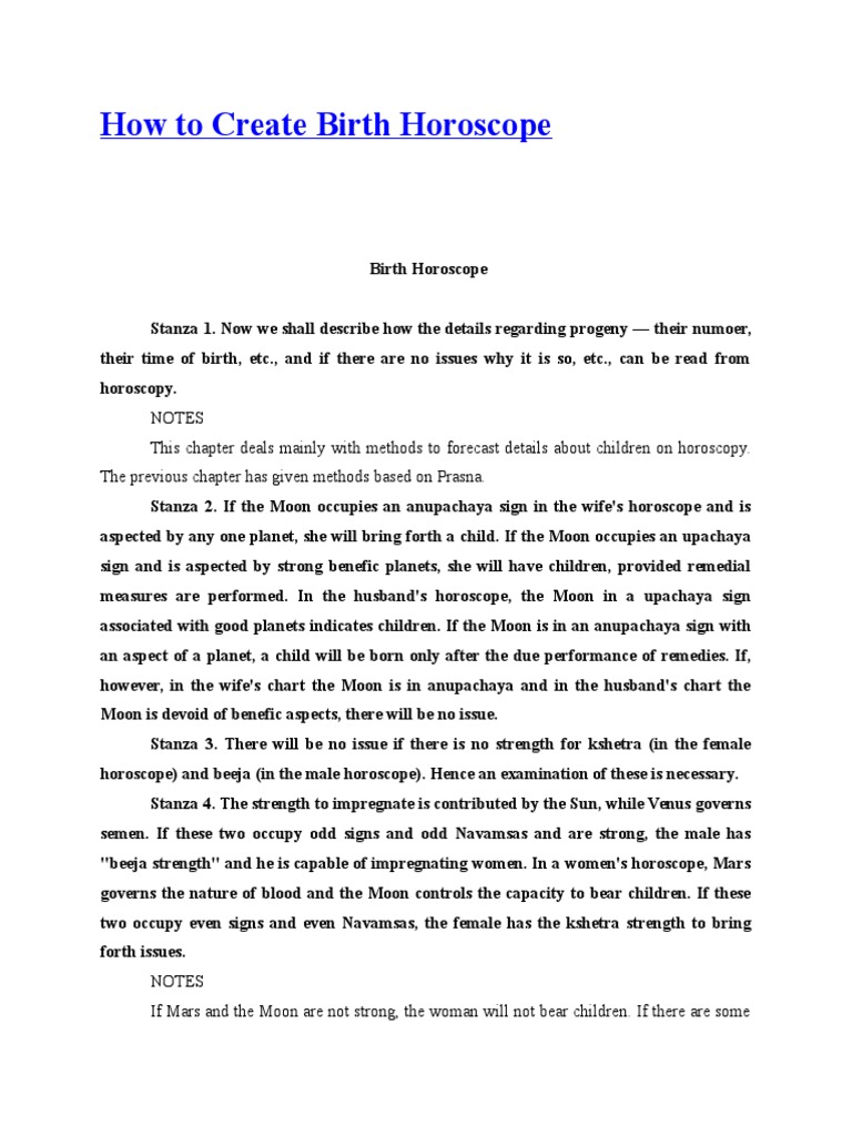 How To Create Birth Horoscope | PDF | Planets In Astrology | Astrology