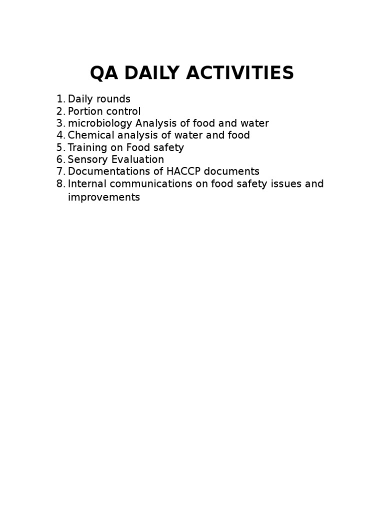 QA Work Schedule | PDF