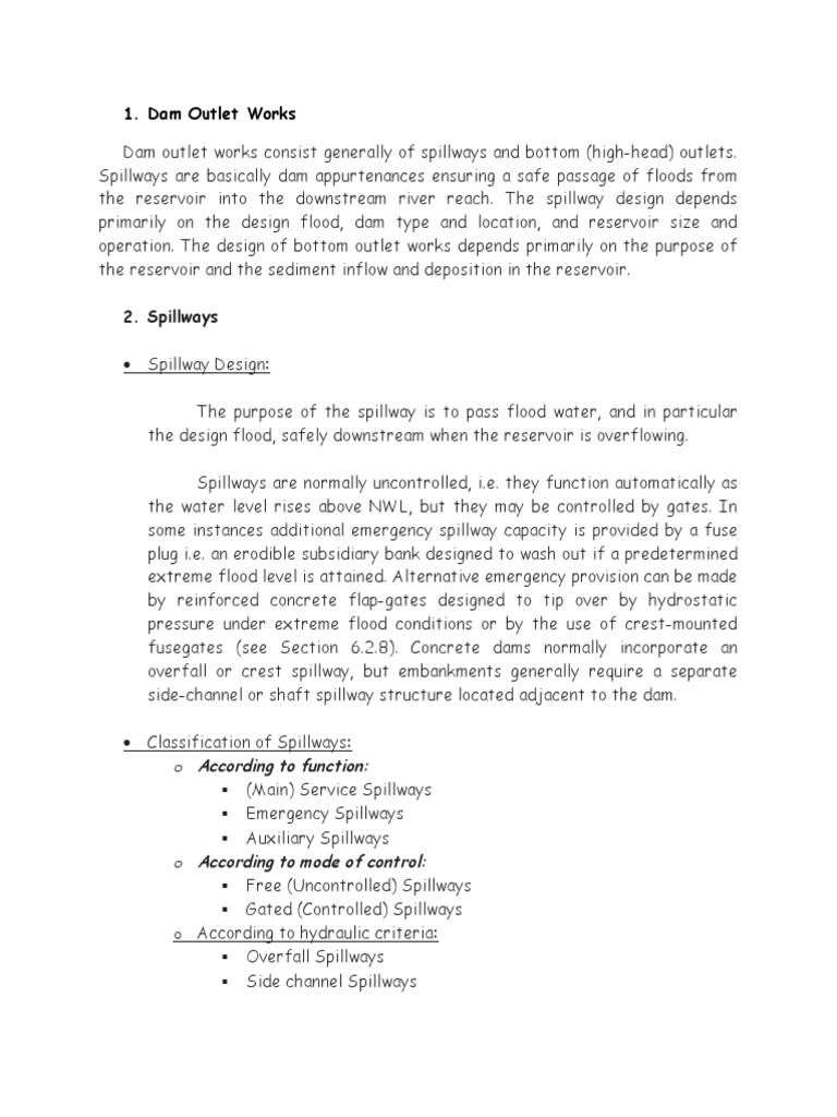 Dam Outlet Works | PDF | Spillway | Dam