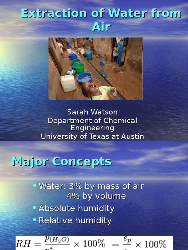 Extraction of Water From Air | PDF