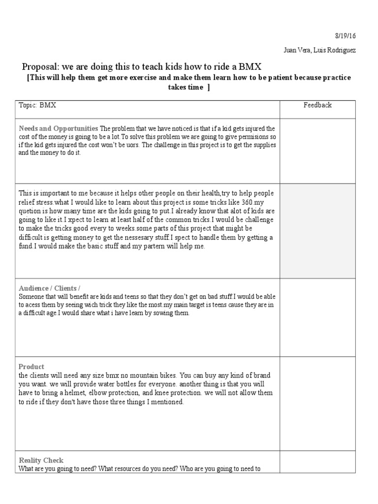 Passionprojectproposal | PDF | Cognition | Business