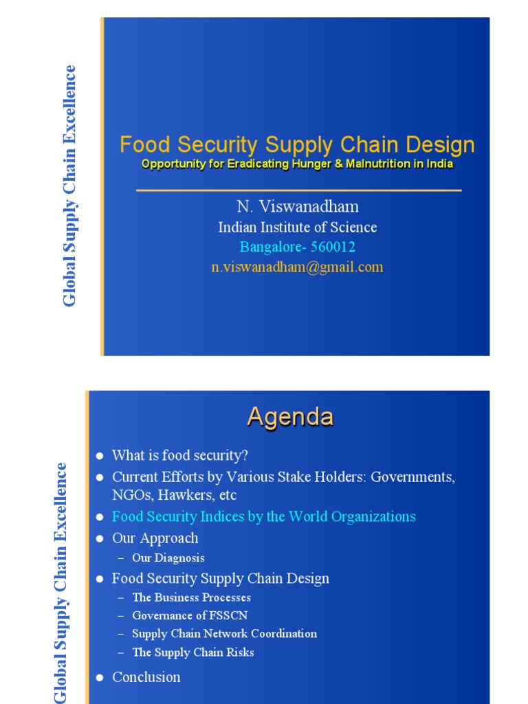 Food Security Supply Chain Design: N. Viswanadham | PDF | Supply Chain ...