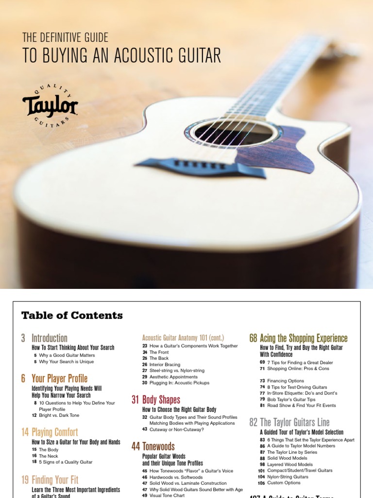 Taylor Acoustic Guitar Buyers Guide | Download Free PDF | Guitars ...