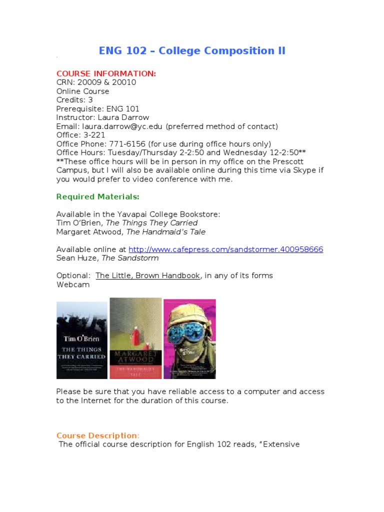 ENG 102 - College Composition II: Course Information | PDF
