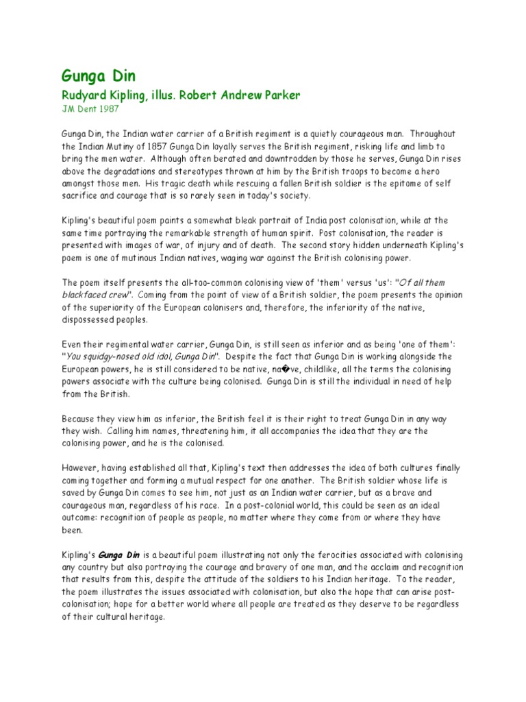 Gunga Din.docx | Rudyard Kipling | Armed Conflict