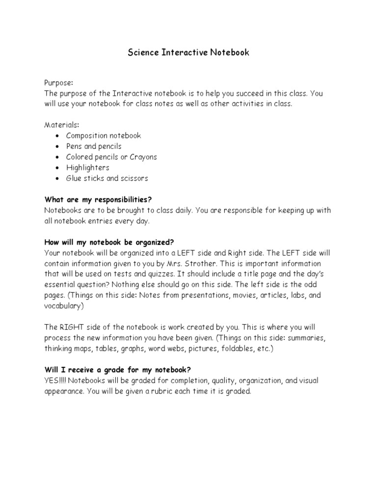 Science Interactive Notebook | PDF