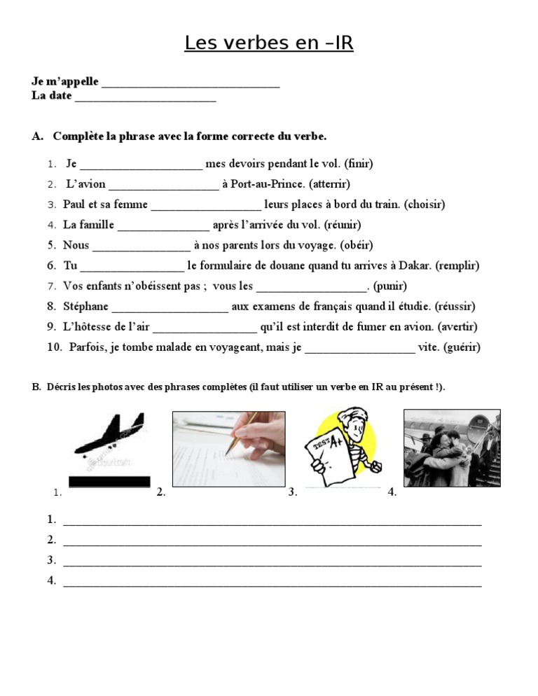 Les Verbes en IR | PDF