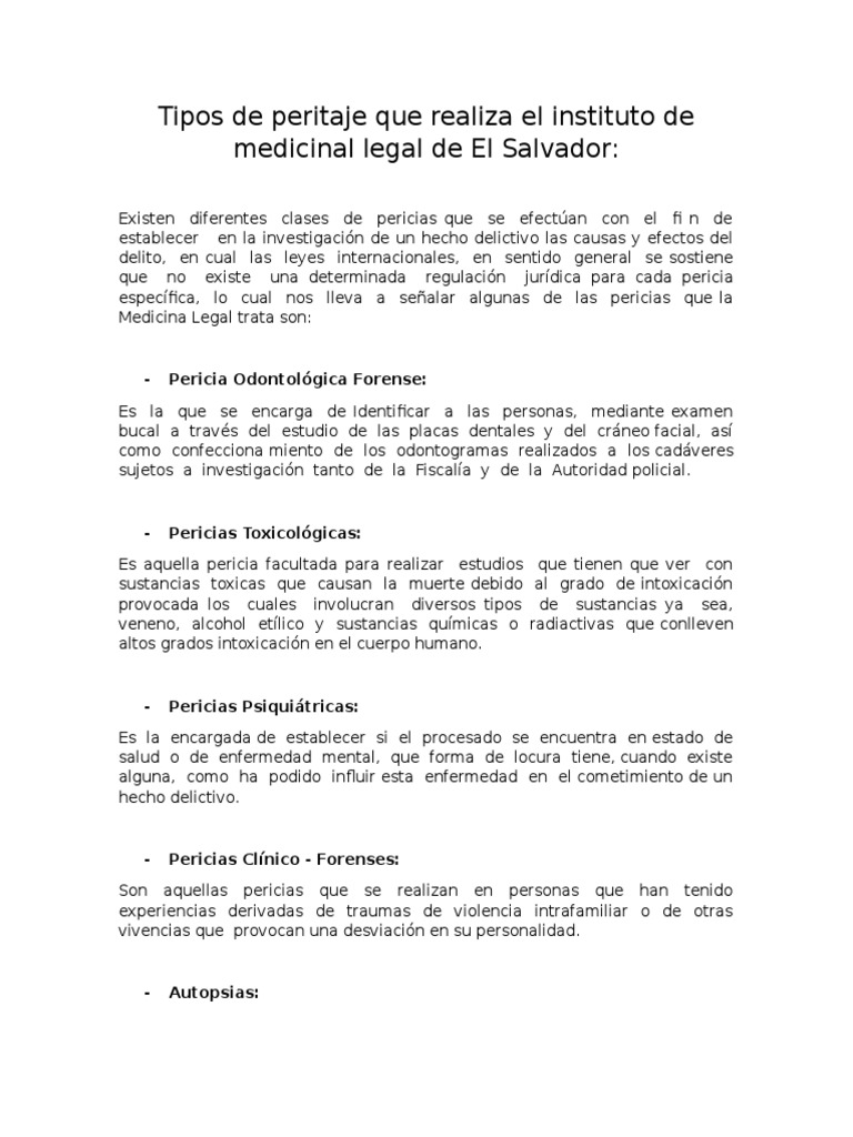 Tipos de Peritaje | PDF | Jurisprudencia médica | Juez