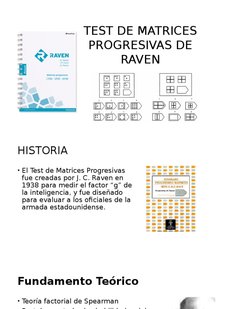 Test de Matrices Progresivas de Raven | Teoría | Sicología y ciencia ...