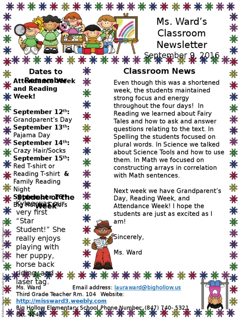 Ms. Ward's September Classroom Update | PDF