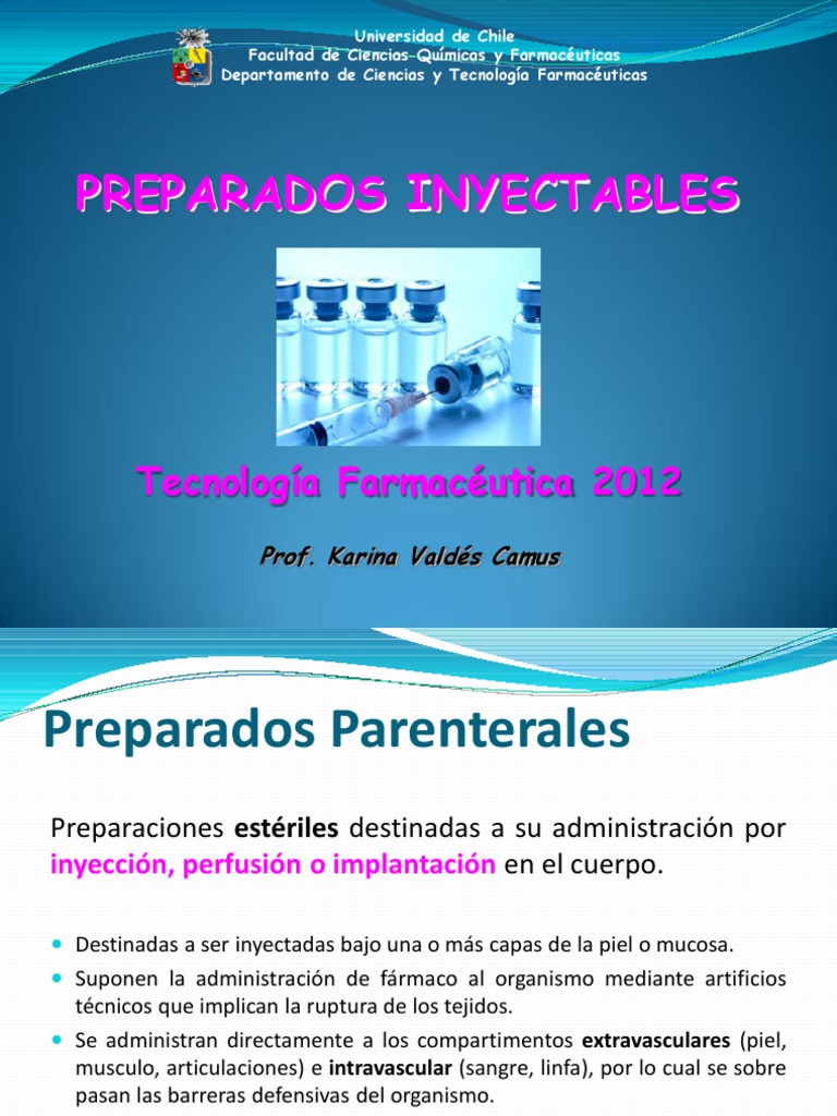 Formas Farmacéuticas Inyectables | PDF | Medicamentos con receta ...