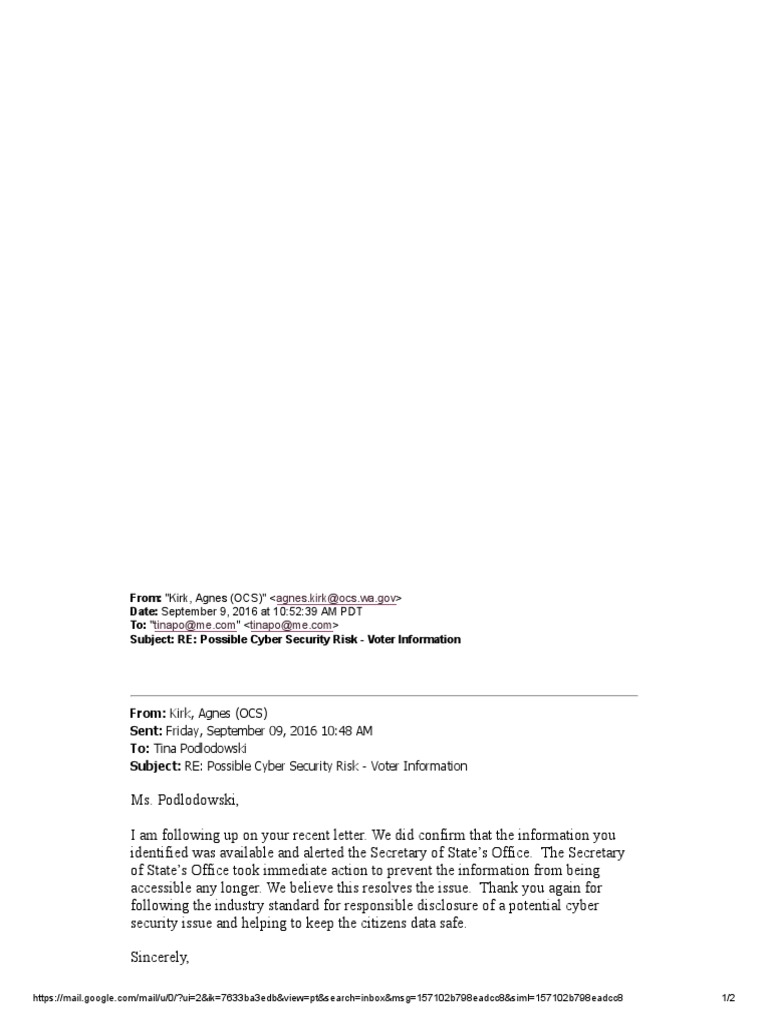 Cybersecurity Email | PDF