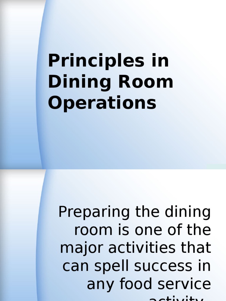 Dining Room Operations | PDF | Tableware | Cuisine