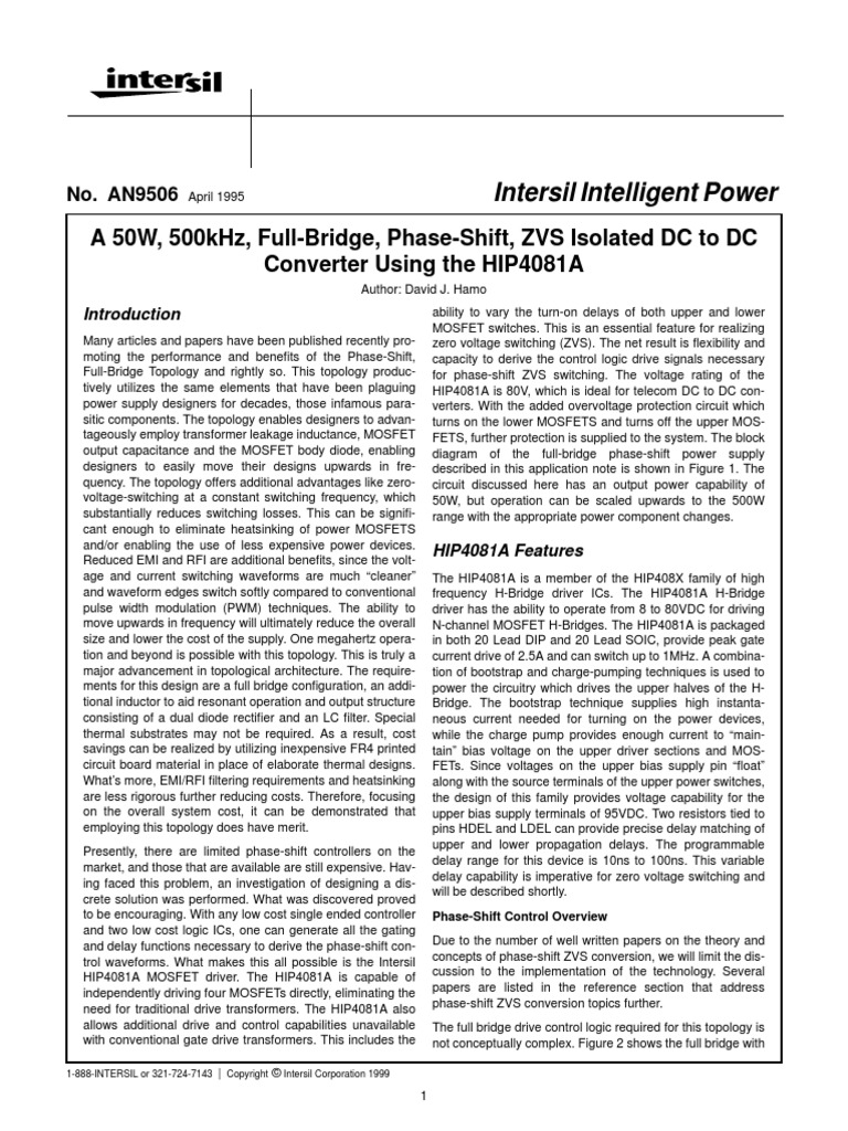 An9506 PDF | Download Free PDF | Power Electronics | Mosfet
