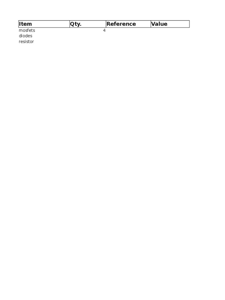 MOSFETs, Diodes, and Resistors List | PDF