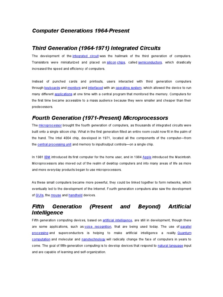 Computer Generations 1964 | PDF