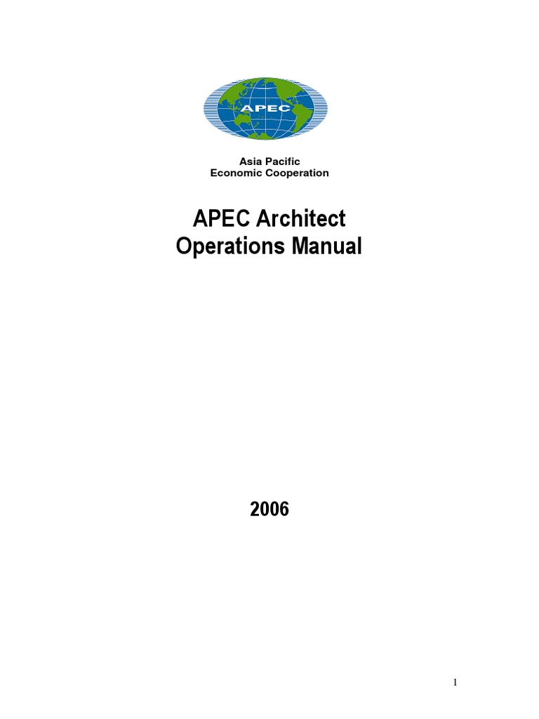 APEC Architect Operations Manual | PDF | Licensure | Architect