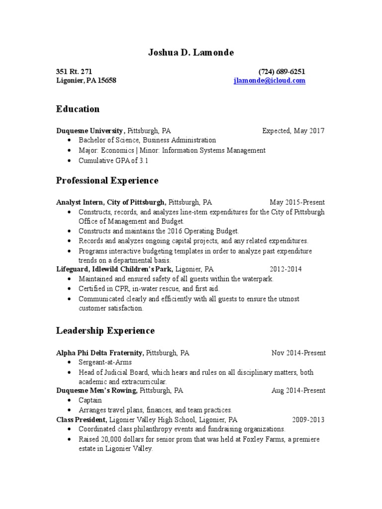 Resume 2015 | PDF | Finance & Money Management