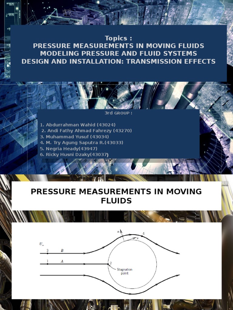 Pressure Measurement of Moving Fluid | PDF | Pressure | Gases