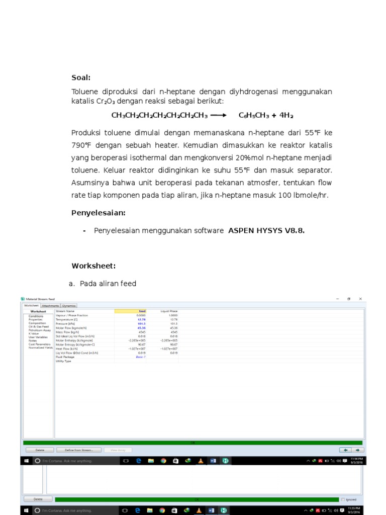 Contoh Soal Hysys | PDF