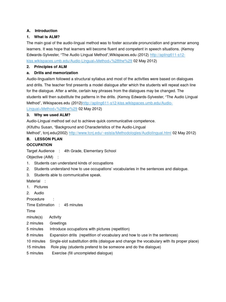 Kiss - Wikispaces.umb - edu/Audio-Lingual+Method+ (The) : A ...