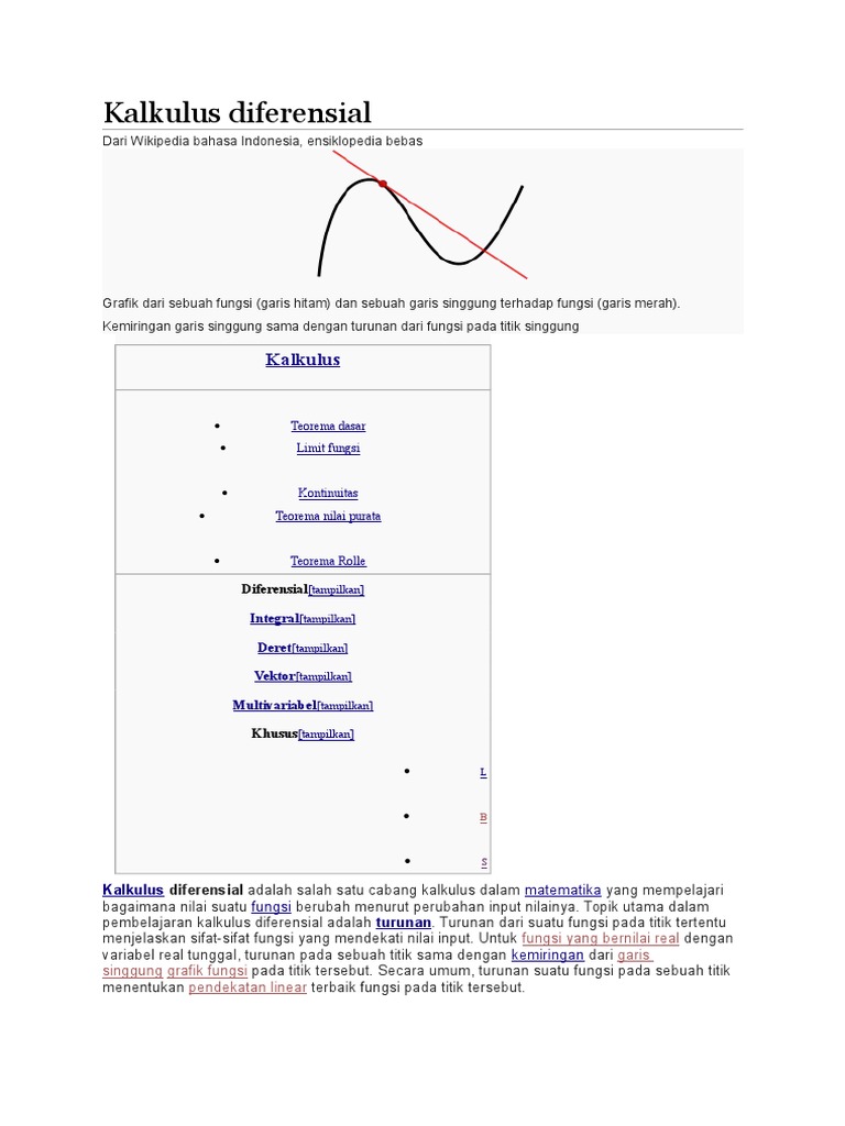 Kalkulus Diferensial | PDF | Sains & Matematika
