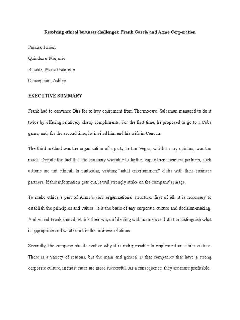 Case Study Pdf Conflict Of Interest Bribery