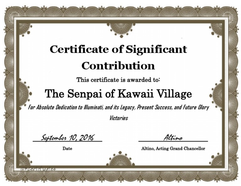 Certificate of Significant Contribution | PDF