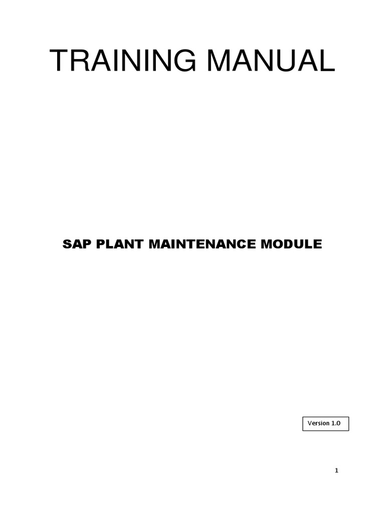 Training Manual: Sap Plant Maintenance Module | PDF | Menu (Computing ...