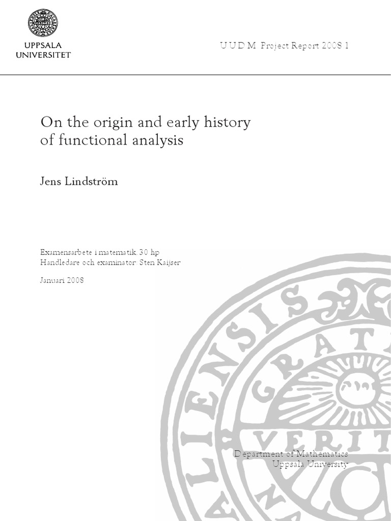 Lindstrom1 PDF | PDF | Functional Analysis | Mathematical Analysis