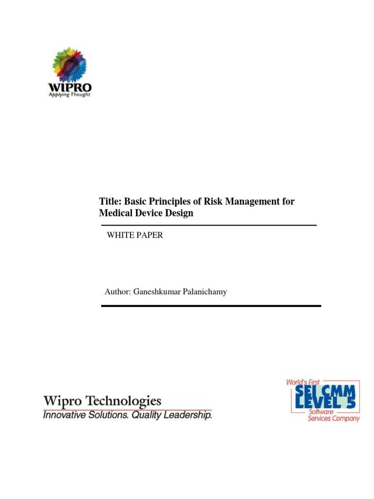 Basic Principles of Risk Management For Medical Device Design | PDF ...