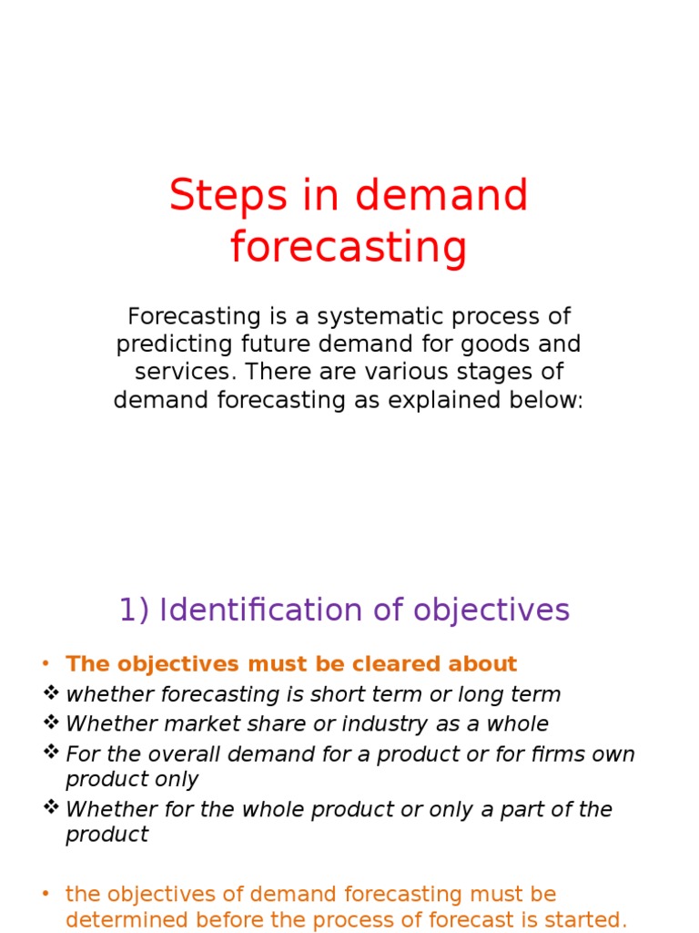 Steps In Demand Forecasting Demand Forecasting