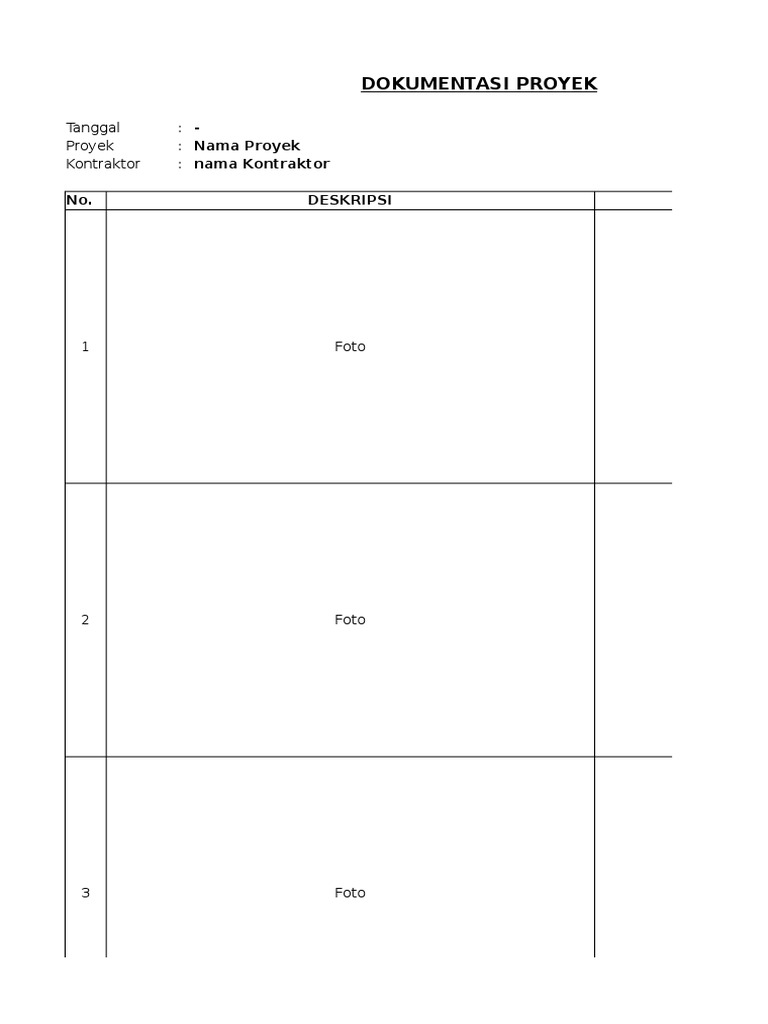 Format Laporan Dokumentasi Proyek | PDF
