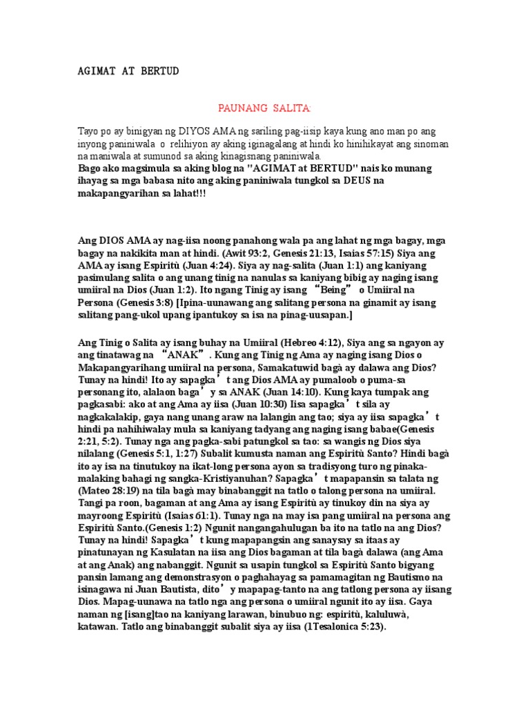 Agimat at Bertud | PDF