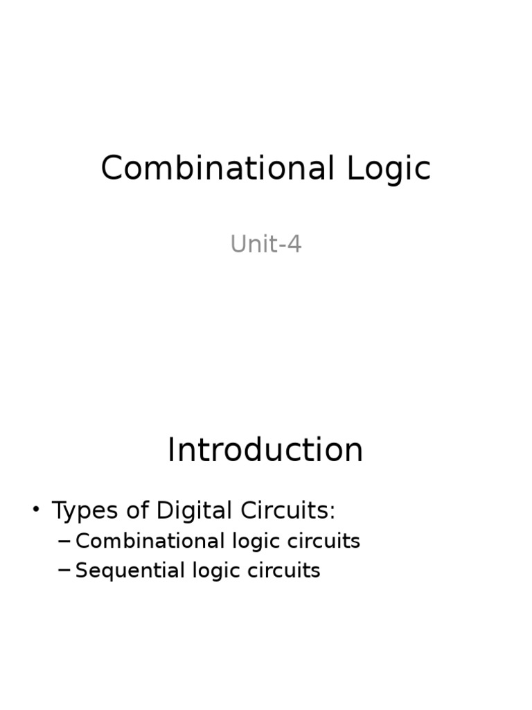 Combinational Logic | PDF