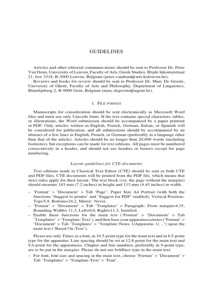 Guidelines: Layout Guidelines For CTE-documents | PDF | Page Layout ...