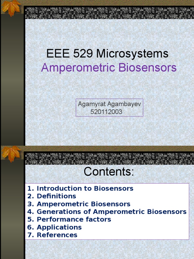 Amperometric Biosensors Overview | PDF | Biosensor | Sensor