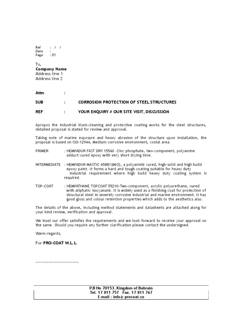Method Statement For The Protective Coating - Corrosion Protection of Steel Structures General ...
