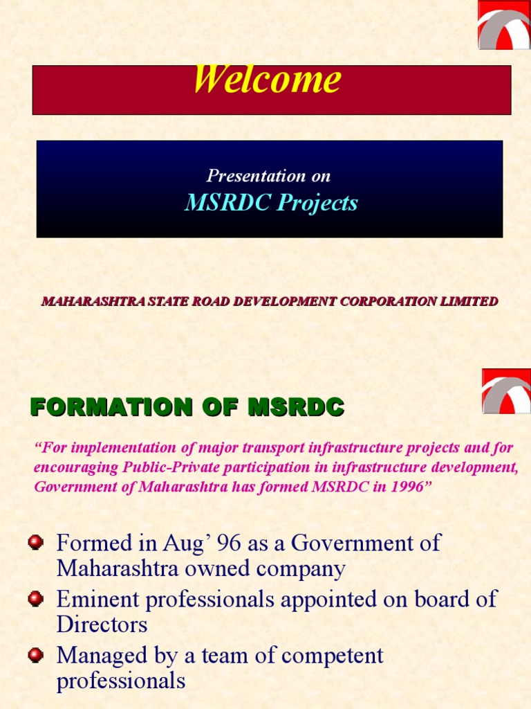 MSRDC Overview and Project Strategies | PDF | Transport | Industries