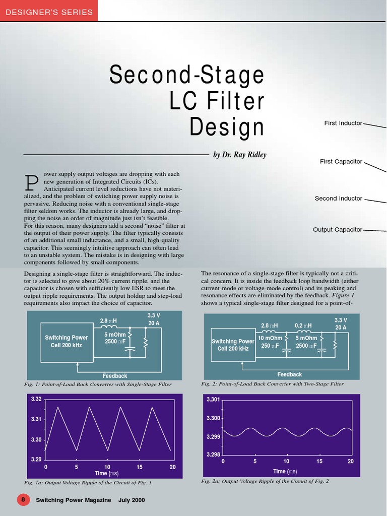 Second Stage Filter Design | PDF | Electronic Filter | Capacitor
