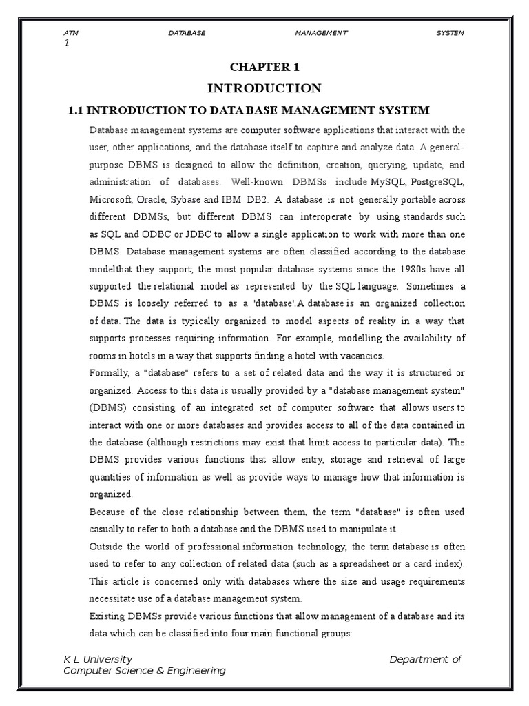 Atm Database Management | PDF | Relational Model | Databases
