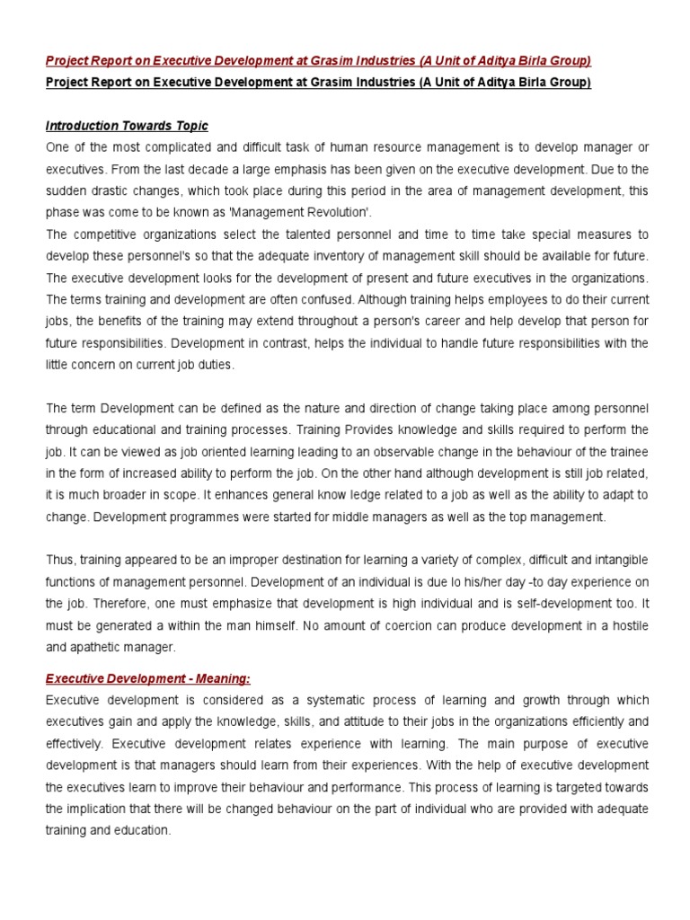 Project Report Samples For MBA | PDF | Human Resource Management | Business