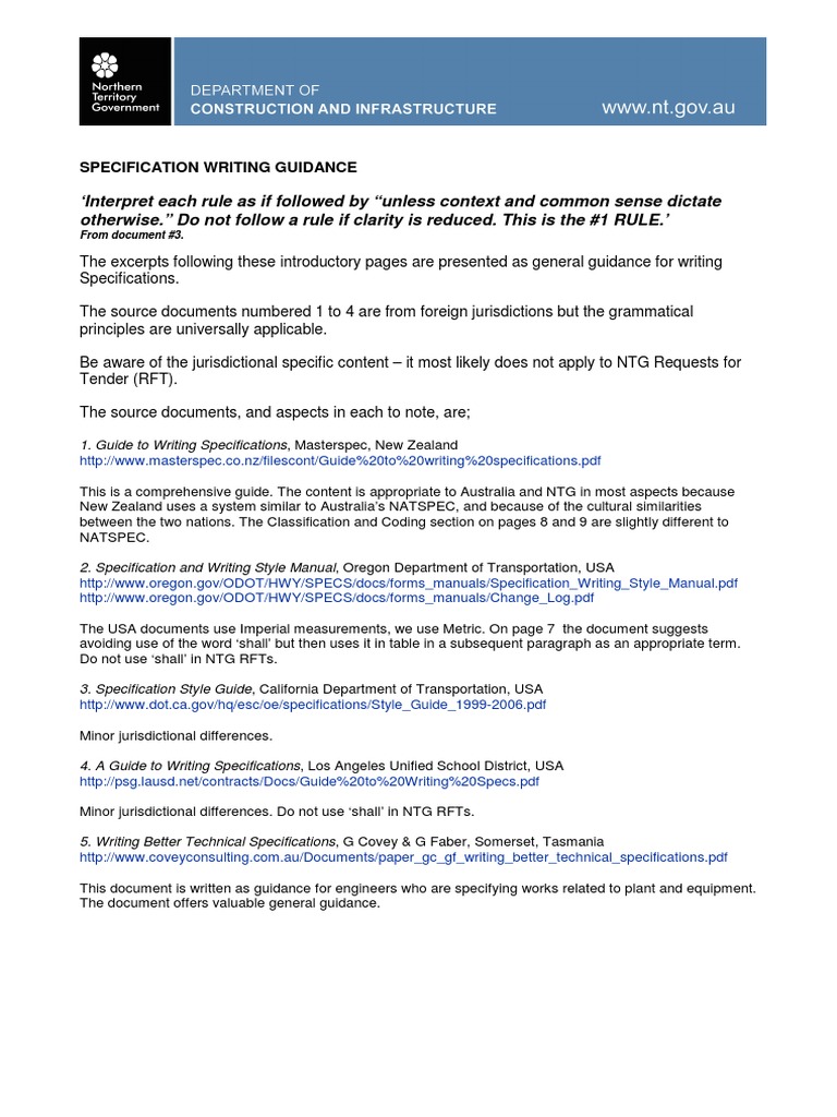Writing Specification | PDF | Specification (Technical Standard ...