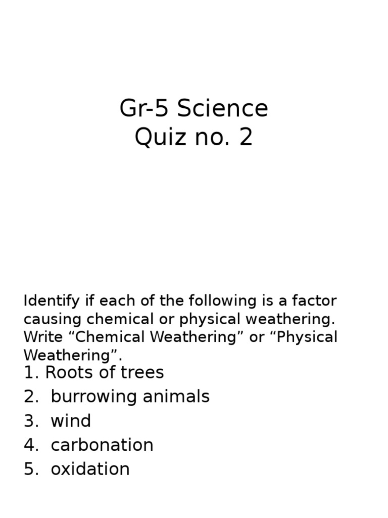 Gr-5 Science Quiz 2 | PDF