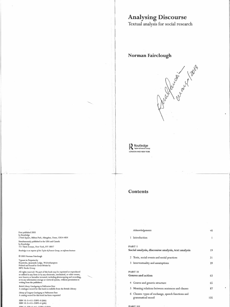 Fairclough Analysing Discourse | PDF